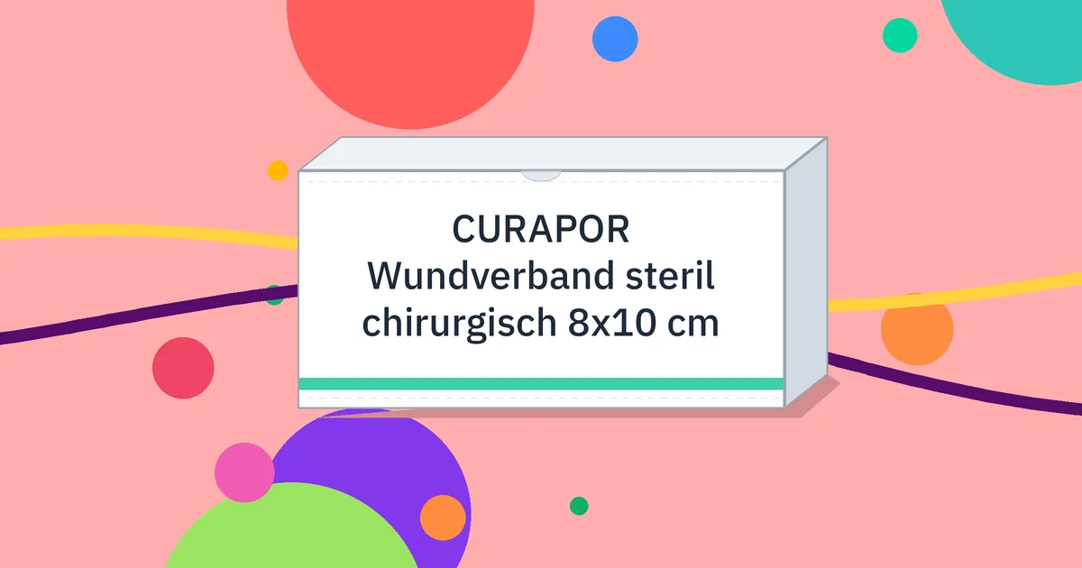 Symbolbild: Packung mit der Aufschrift CURAPOR Wundverband steril chirurgisch 8x10 cm (PZN 19881196) – Verfügbarkeit und Bezug in Apotheken in Frankfurt am Main