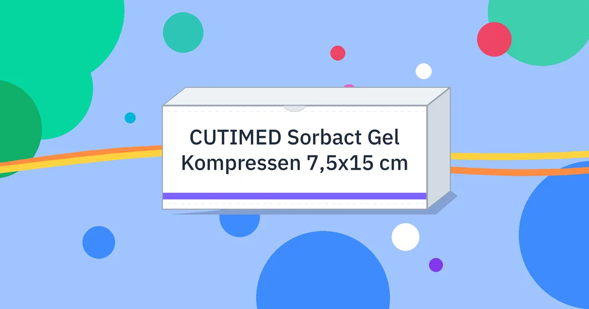 Symbolbild: Packung mit der Aufschrift CUTIMED Sorbact Gel Kompressen 7,5x15 cm (PZN 20892130) – Verfügbarkeit und Bezug in Apotheken in Frankfurt am Main