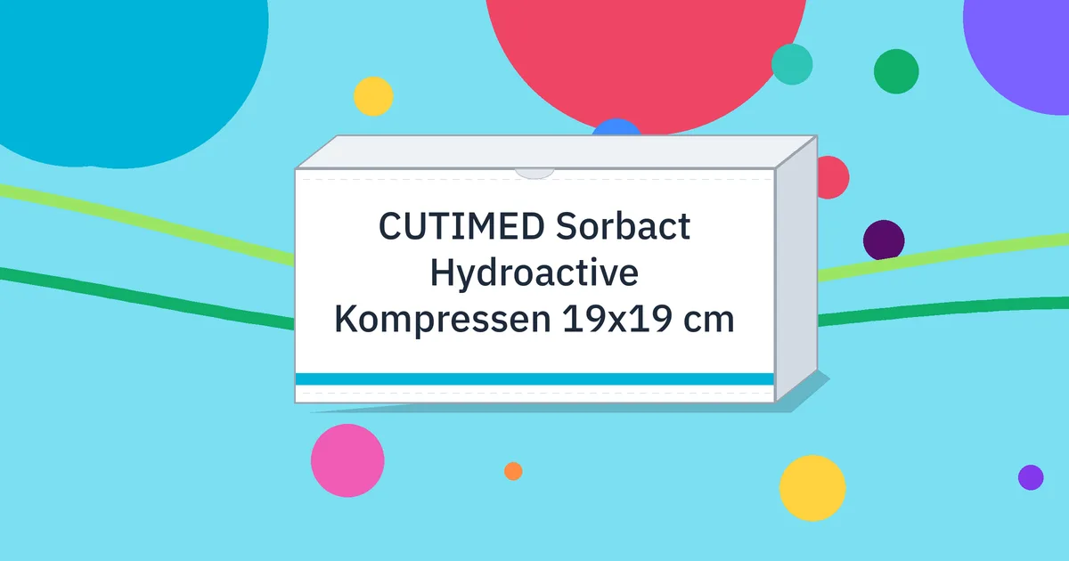 Symbolbild: Packung mit der Aufschrift CUTIMED Sorbact Hydroactive Kompressen 19x19 cm (PZN 15590757) – Verfügbarkeit und Bezug in Apotheken in Frankfurt am Main