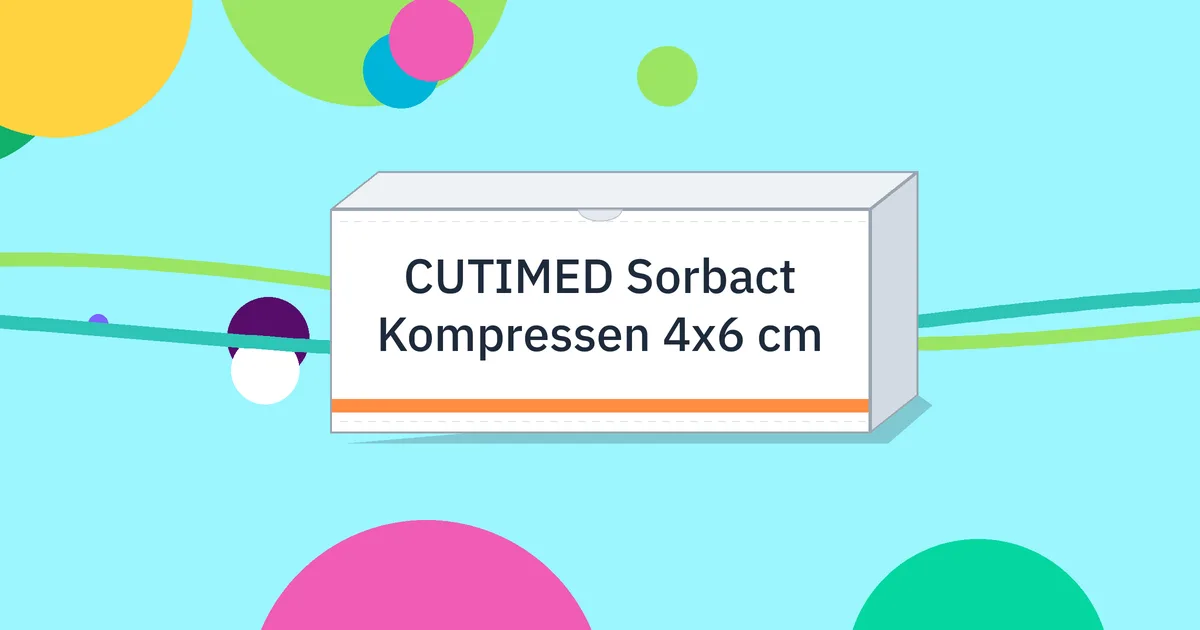Symbolbild: Packung mit der Aufschrift CUTIMED Sorbact Kompressen 4x6 cm (PZN 19699907) – Verfügbarkeit und Bezug in Apotheken in Frankfurt am Main