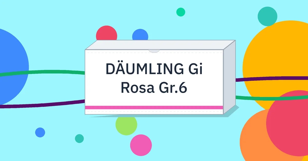 Symbolbild: Packung mit der Aufschrift DÄUMLING Gi Rosa Gr.6 (PZN 01727075) – Verfügbarkeit und Bezug in Apotheken in Frankfurt am Main