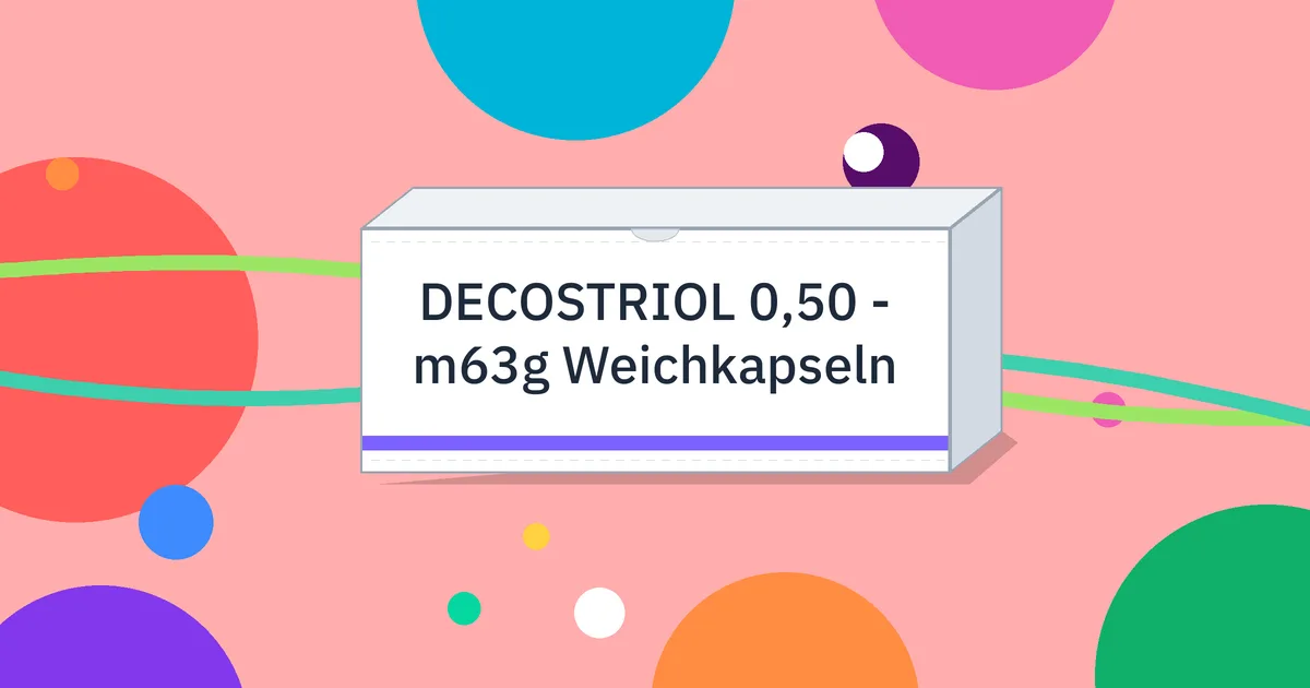 Symbolbild: Packung mit der Aufschrift DECOSTRIOL 0,50 -m63g Weichkapseln (PZN 08890507) – Verfügbarkeit und Bezug in Apotheken in Frankfurt am Main
