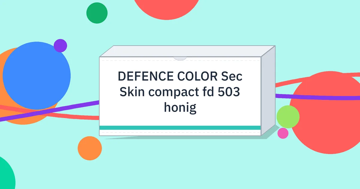 Symbolbild: Packung mit der Aufschrift DEFENCE COLOR Sec Skin compact fd 503 honig (PZN 11891976) – Verfügbarkeit und Bezug in Apotheken in Frankfurt am Main