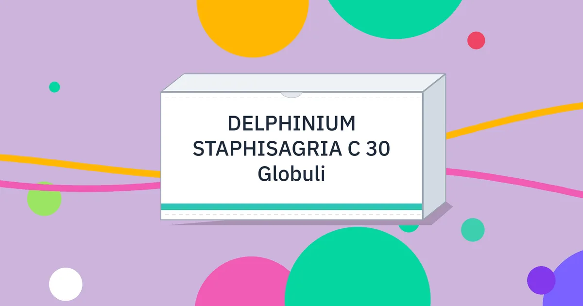 Symbolbild: Packung mit der Aufschrift DELPHINIUM STAPHISAGRIA C 30 Globuli (PZN 11556143) – Verfügbarkeit und Bezug in Apotheken in Frankfurt am Main