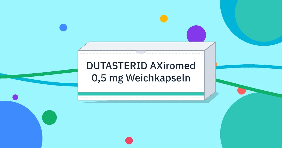 Symbolbild: Packung mit der Aufschrift DUTASTERID AXiromed 0,5 mg Weichkapseln (PZN 13699906) – Verfügbarkeit und Bezug in Apotheken in Frankfurt am Main
