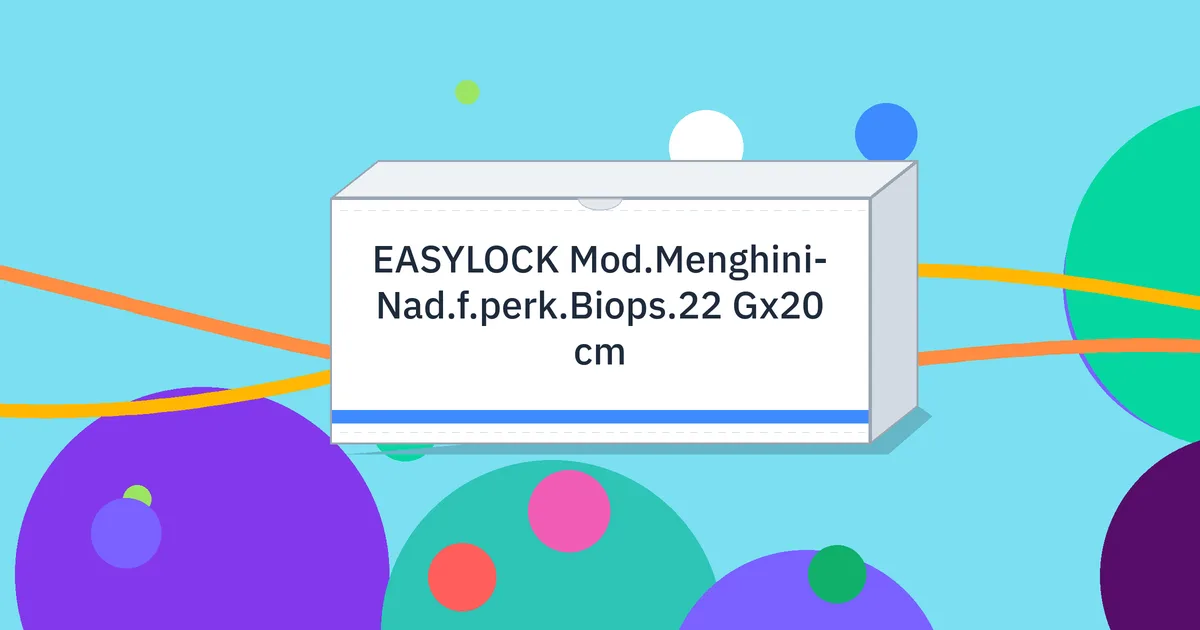Symbolbild: Packung mit der Aufschrift EASYLOCK Mod.Menghini-Nad.f.perk.Biops.22 Gx20 cm (PZN 16362478) – Verfügbarkeit und Bezug in Apotheken in Frankfurt am Main
