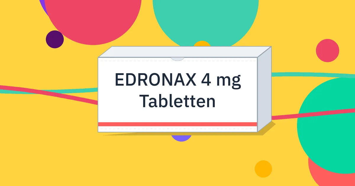 Symbolbild: Packung mit der Aufschrift EDRONAX 4 mg Tabletten (PZN 01577813) – Verfügbarkeit und Bezug in Apotheken in Frankfurt am Main