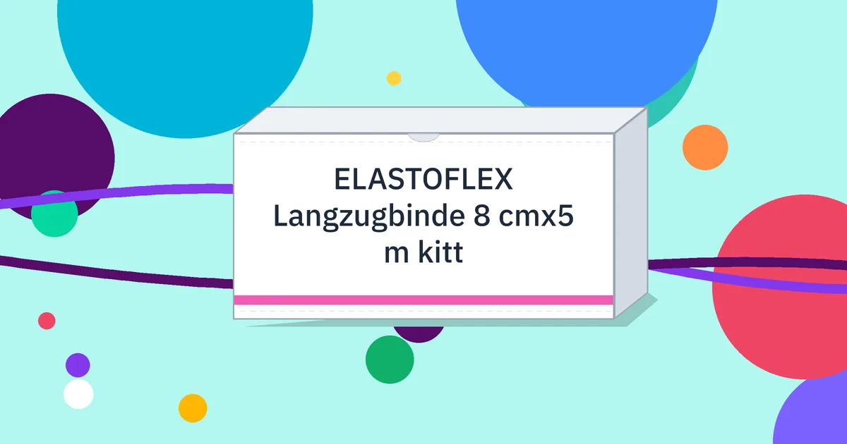 Symbolbild: Packung mit der Aufschrift ELASTOFLEX Langzugbinde 8 cmx5 m kitt (PZN 17175790) – Verfügbarkeit und Bezug in Apotheken in Frankfurt am Main