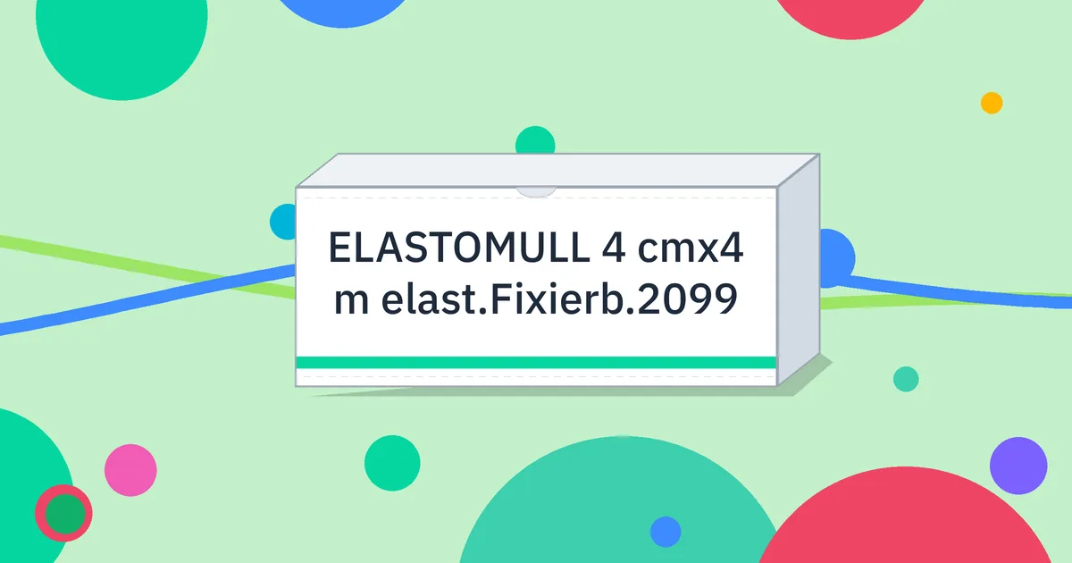 Symbolbild: Packung mit der Aufschrift ELASTOMULL 4 cmx4 m elast.Fixierb.2099 (PZN 17267440) – Verfügbarkeit und Bezug in Apotheken in Frankfurt am Main