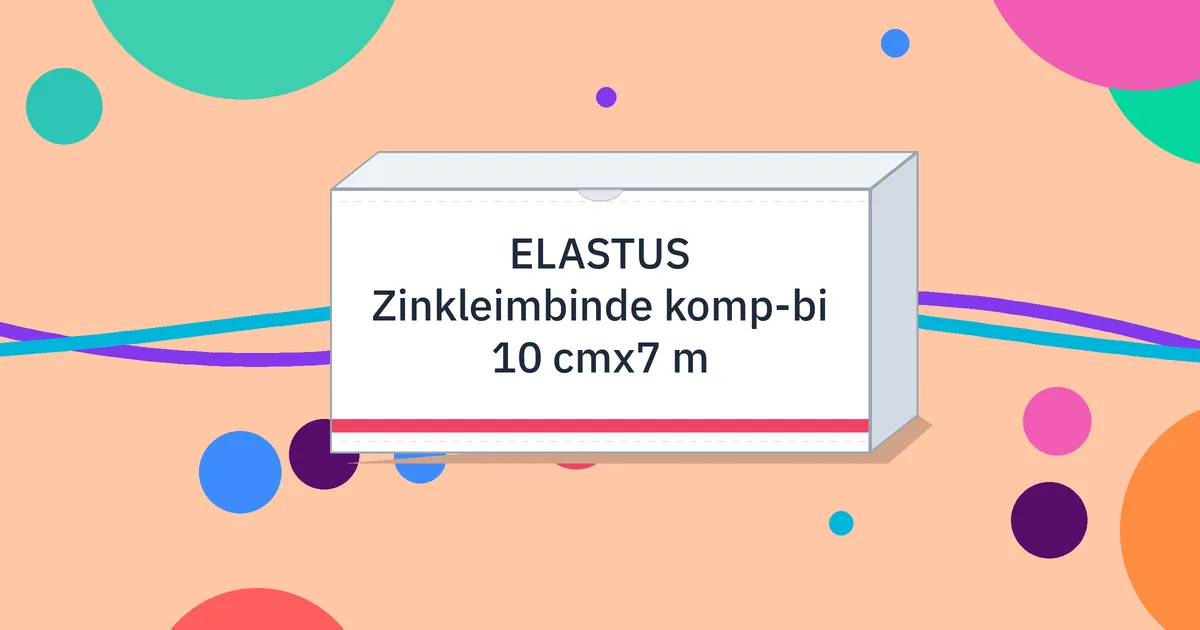 Symbolbild: Packung mit der Aufschrift ELASTUS Zinkleimbinde komp-bi 10 cmx7 m (PZN 17997233) – Verfügbarkeit und Bezug in Apotheken in Frankfurt am Main