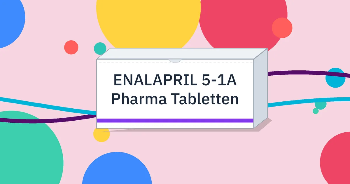 Symbolbild: Packung mit der Aufschrift ENALAPRIL 5-1A Pharma Tabletten (PZN 13568564) – Verfügbarkeit und Bezug in Apotheken in Frankfurt am Main