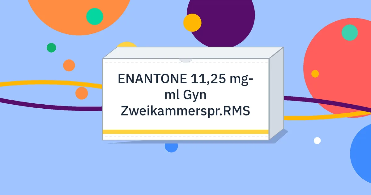 Symbolbild: Packung mit der Aufschrift ENANTONE 11,25 mg-ml Gyn Zweikammerspr.RMS (PZN 20182173) – Verfügbarkeit und Bezug in Apotheken in Frankfurt am Main