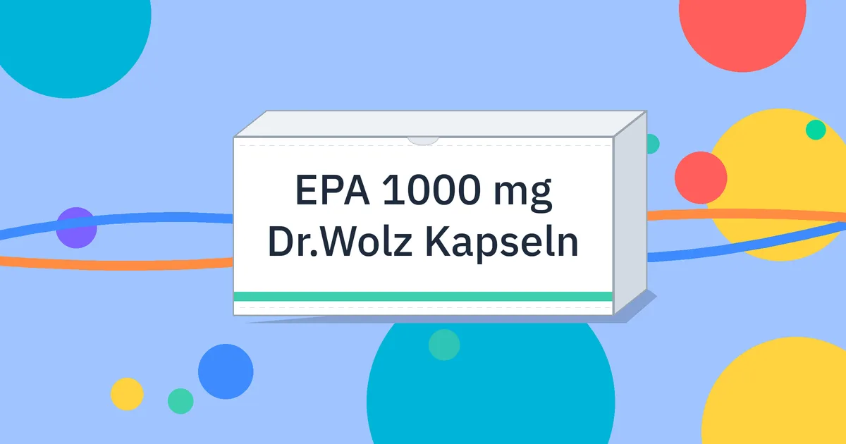 Symbolbild: Packung mit der Aufschrift EPA 1000 mg Dr.Wolz Kapseln (PZN 15568746) – Verfügbarkeit und Bezug in Apotheken in Frankfurt am Main