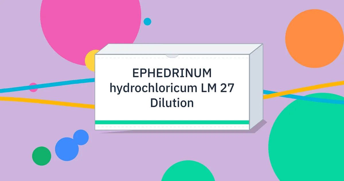 Symbolbild: Packung mit der Aufschrift EPHEDRINUM hydrochloricum LM 27 Dilution (PZN 13471333) – Verfügbarkeit und Bezug in Apotheken in Frankfurt am Main