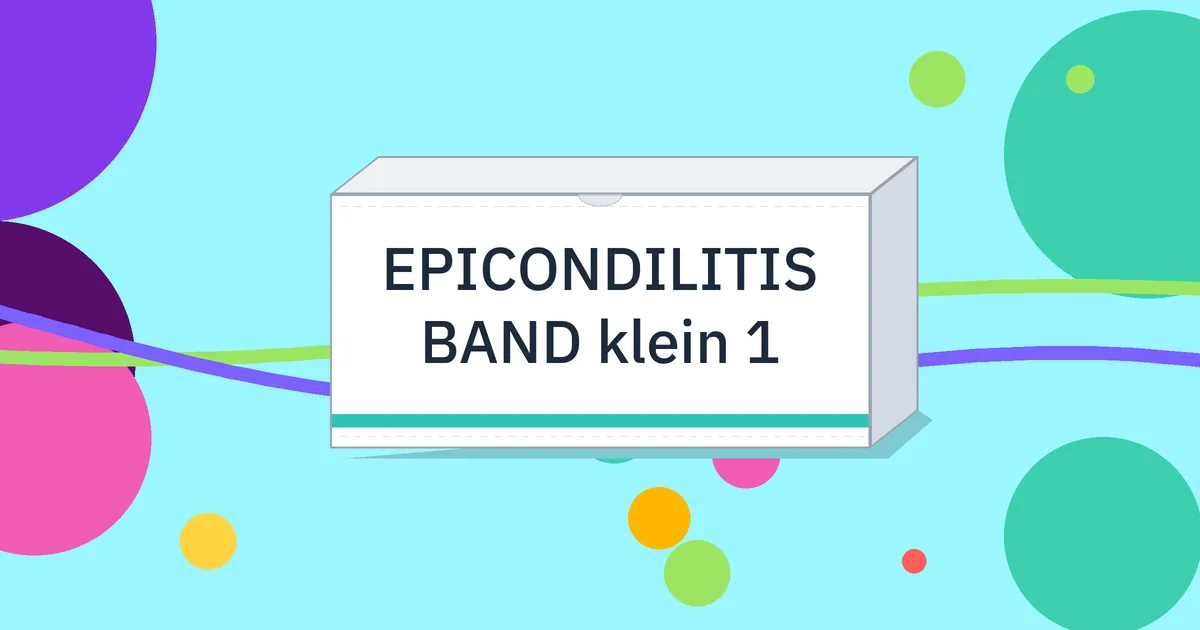 Symbolbild: Packung mit der Aufschrift EPICONDILITIS BAND klein 1 (PZN 02438769) – Verfügbarkeit und Bezug in Apotheken in Frankfurt am Main