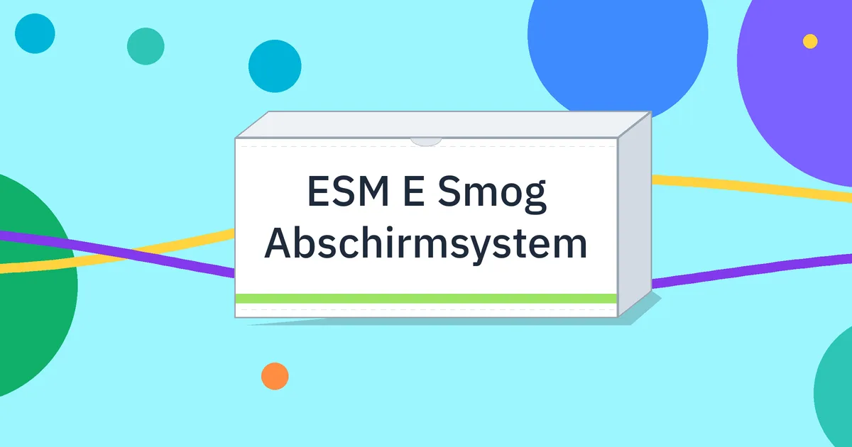 Symbolbild: Packung mit der Aufschrift ESM E Smog Abschirmsystem (PZN 00161341) – Verfügbarkeit und Bezug in Apotheken in Frankfurt am Main