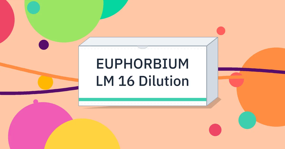 Symbolbild: Packung mit der Aufschrift EUPHORBIUM LM 16 Dilution (PZN 13483247) – Verfügbarkeit und Bezug in Apotheken in Frankfurt am Main