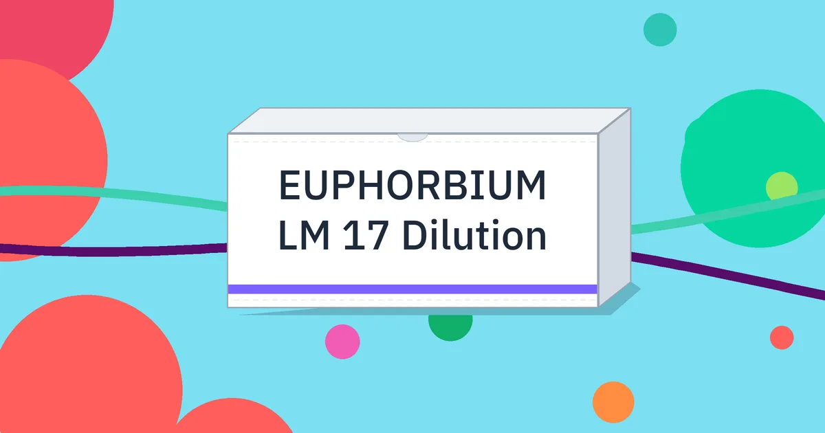 Symbolbild: Packung mit der Aufschrift EUPHORBIUM LM 17 Dilution (PZN 13483253) – Verfügbarkeit und Bezug in Apotheken in Frankfurt am Main