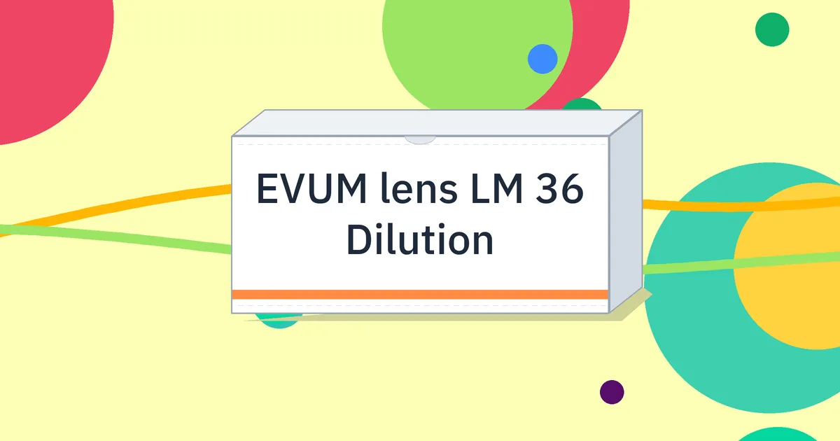 Symbolbild: Packung mit der Aufschrift EVUM lens LM 36 Dilution (PZN 13485341) – Verfügbarkeit und Bezug in Apotheken in Frankfurt am Main