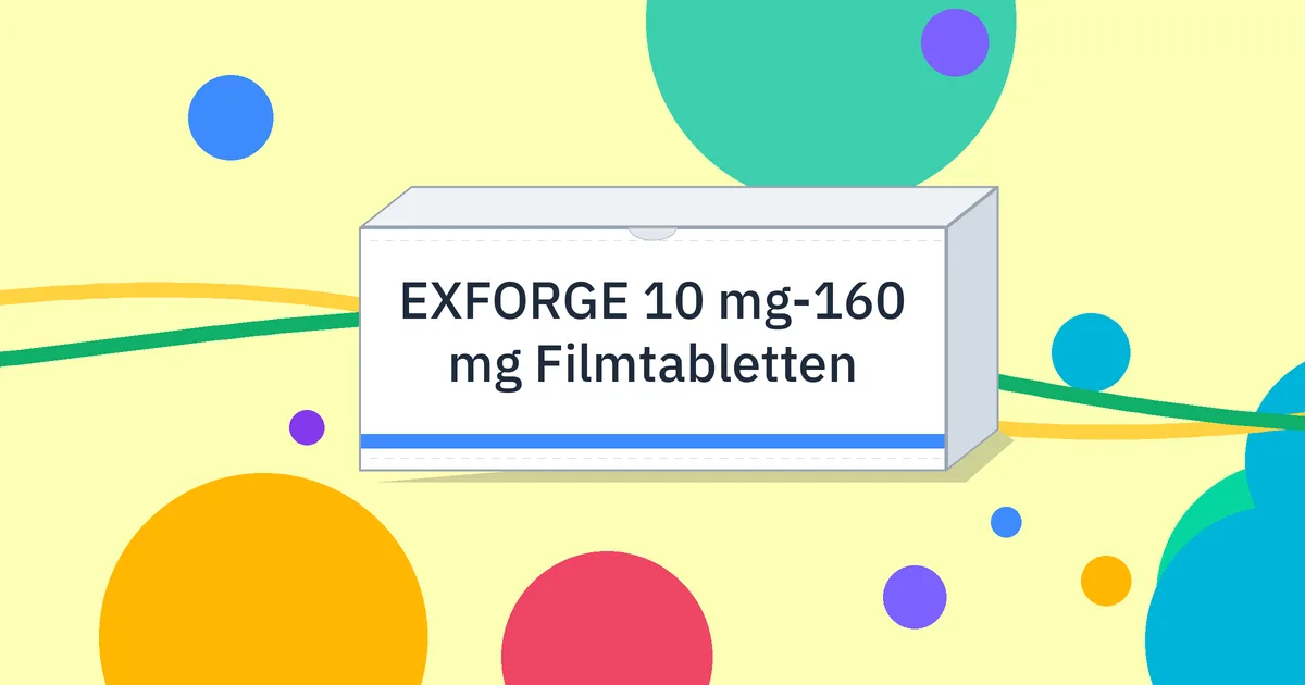 Symbolbild: Packung mit der Aufschrift EXFORGE 10 mg-160 mg Filmtabletten (PZN 07289653) – Verfügbarkeit und Bezug in Apotheken in Frankfurt am Main