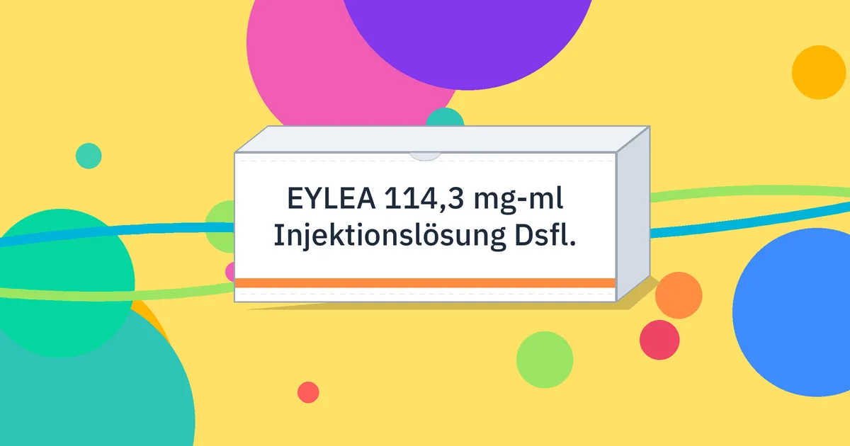 Symbolbild: Packung mit der Aufschrift EYLEA 114,3 mg-ml Injektionslösung Dsfl. (PZN 20227533) – Verfügbarkeit und Bezug in Apotheken in Frankfurt am Main