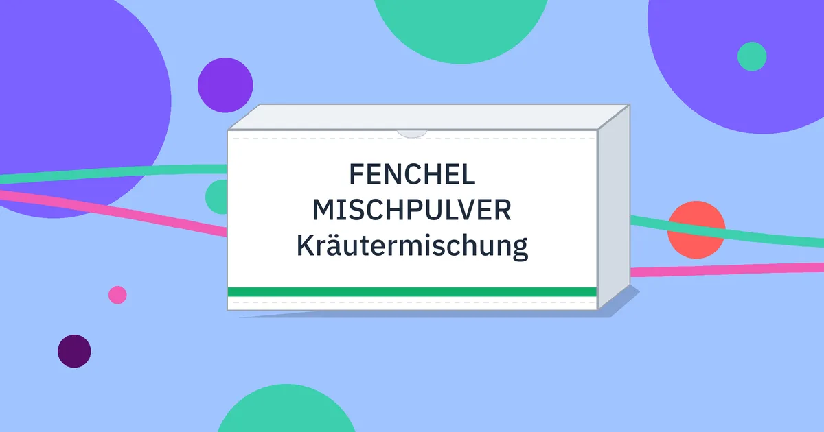 Symbolbild: Packung mit der Aufschrift FENCHEL MISCHPULVER Kräutermischung (PZN 16325230) – Verfügbarkeit und Bezug in Apotheken in Frankfurt am Main