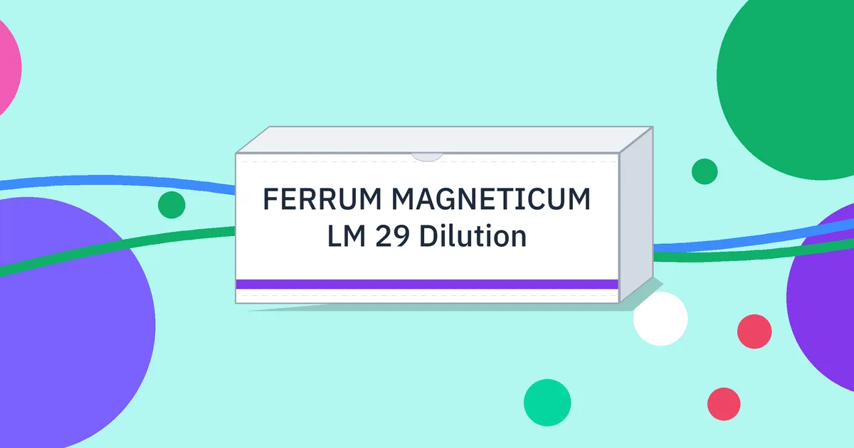 Symbolbild: Packung mit der Aufschrift FERRUM MAGNETICUM LM 29 Dilution (PZN 12850057) – Verfügbarkeit und Bezug in Apotheken in Frankfurt am Main