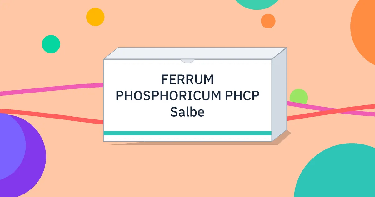 Symbolbild: Packung mit der Aufschrift FERRUM PHOSPHORICUM PHCP Salbe (PZN 04494298) – Verfügbarkeit und Bezug in Apotheken in Frankfurt am Main