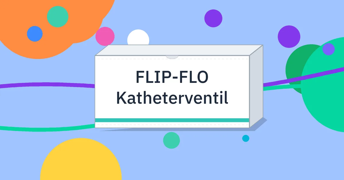 Symbolbild: Packung mit der Aufschrift FLIP-FLO Katheterventil (PZN 16349288) – Verfügbarkeit und Bezug in Apotheken in Frankfurt am Main