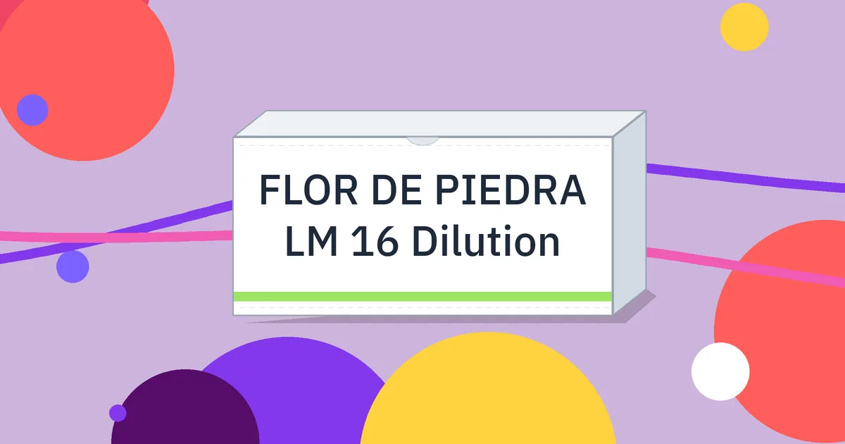 Symbolbild: Packung mit der Aufschrift FLOR DE PIEDRA LM 16 Dilution (PZN 13489327) – Verfügbarkeit und Bezug in Apotheken in Frankfurt am Main