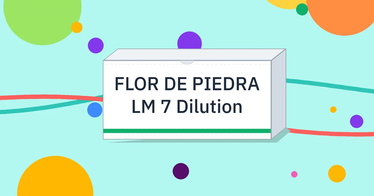 Symbolbild: Packung mit der Aufschrift FLOR DE PIEDRA LM 7 Dilution (PZN 13489190) – Verfügbarkeit und Bezug in Apotheken in Frankfurt am Main
