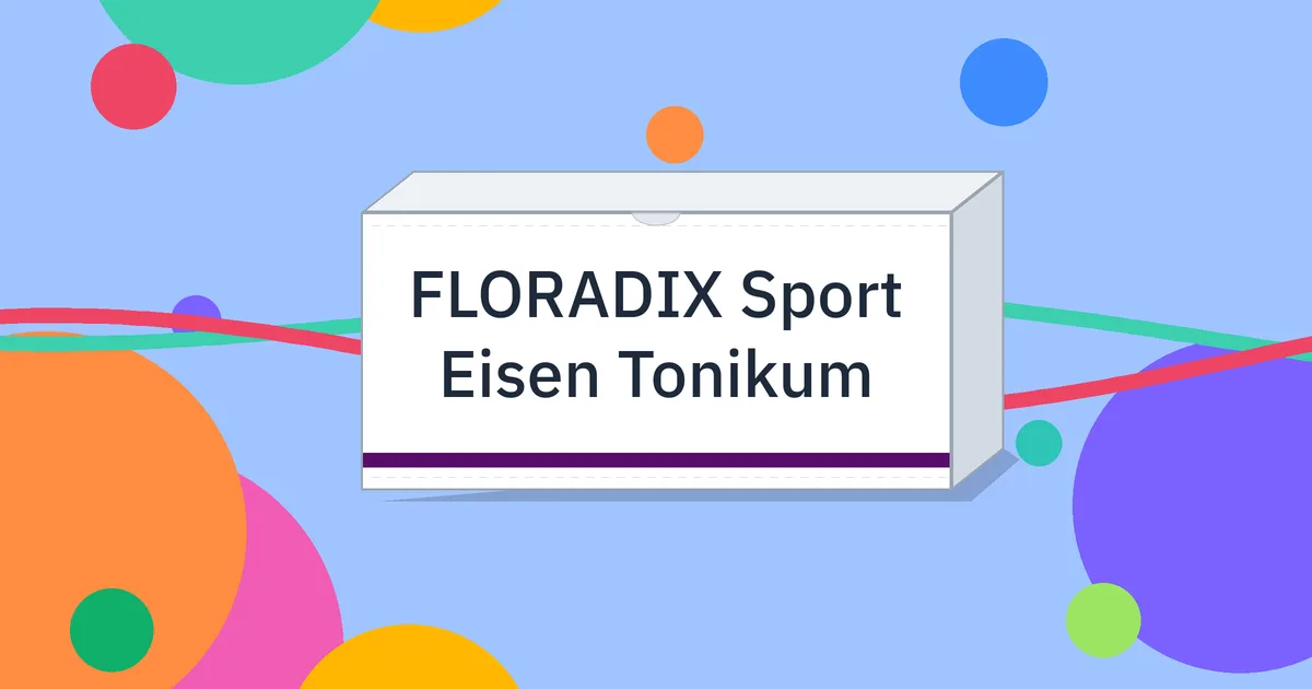 Symbolbild: Packung mit der Aufschrift FLORADIX Sport Eisen Tonikum (PZN 12552644) – Verfügbarkeit und Bezug in Apotheken in Frankfurt am Main