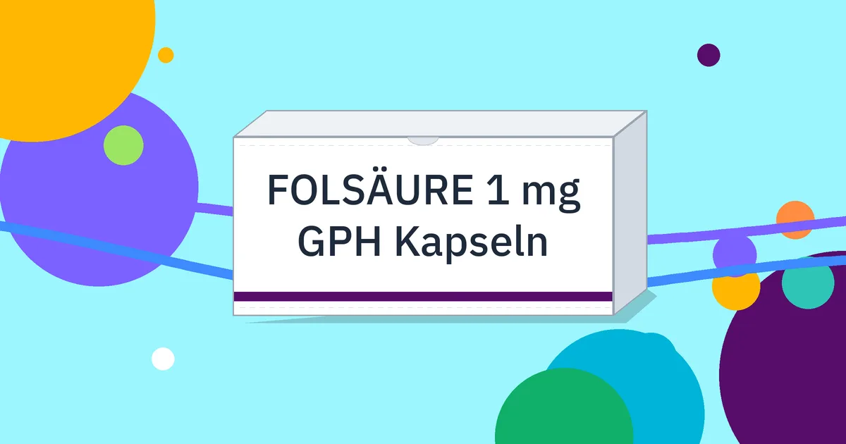Symbolbild: Packung mit der Aufschrift FOLSÄURE 1 mg GPH Kapseln (PZN 15409309) – Verfügbarkeit und Bezug in Apotheken in Frankfurt am Main