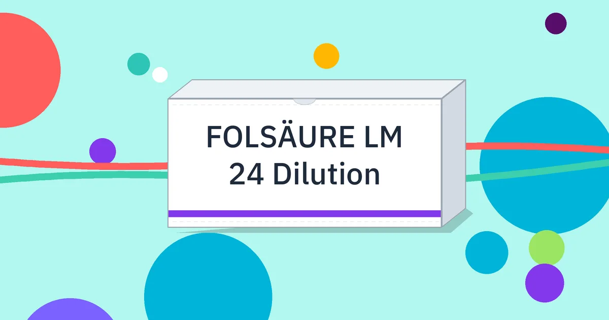 Symbolbild: Packung mit der Aufschrift FOLSÄURE LM 24 Dilution (PZN 12873259) – Verfügbarkeit und Bezug in Apotheken in Frankfurt am Main