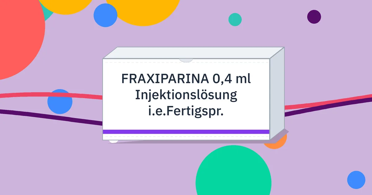 Symbolbild: Packung mit der Aufschrift FRAXIPARINA 0,4 ml Injektionslösung i.e.Fertigspr. (PZN 02561659) – Verfügbarkeit und Bezug in Apotheken in Frankfurt am Main