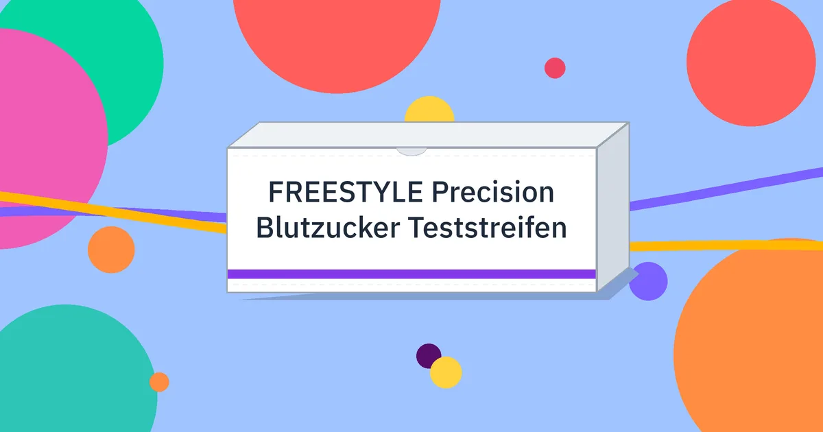 Symbolbild: Packung mit der Aufschrift FREESTYLE Precision Blutzucker Teststreifen (PZN 09389436) – Verfügbarkeit und Bezug in Apotheken in Frankfurt am Main