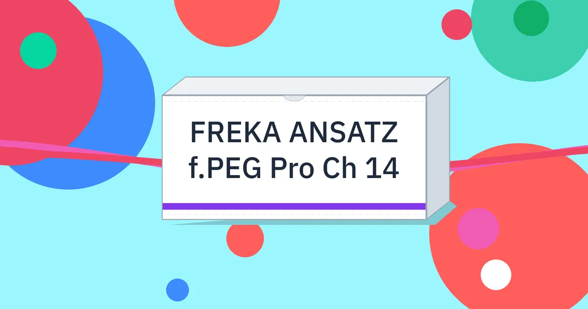 Symbolbild: Packung mit der Aufschrift FREKA ANSATZ f.PEG Pro Ch 14 (PZN 16497072) – Verfügbarkeit und Bezug in Apotheken in Frankfurt am Main