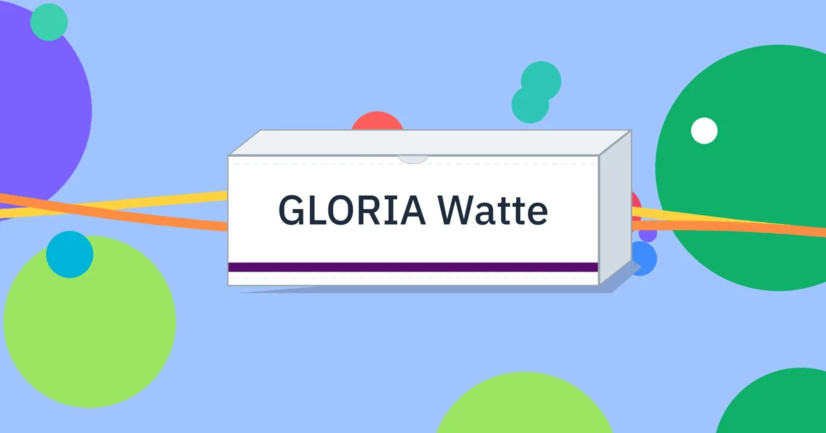 Symbolbild: Packung mit der Aufschrift GLORIA Watte (PZN 13714416) – Verfügbarkeit und Bezug in Apotheken in Frankfurt am Main