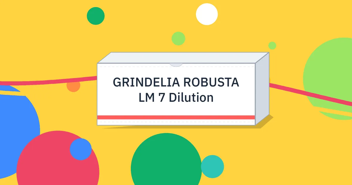 Symbolbild: Packung mit der Aufschrift GRINDELIA ROBUSTA LM 7 Dilution (PZN 13546918) – Verfügbarkeit und Bezug in Apotheken in Frankfurt am Main