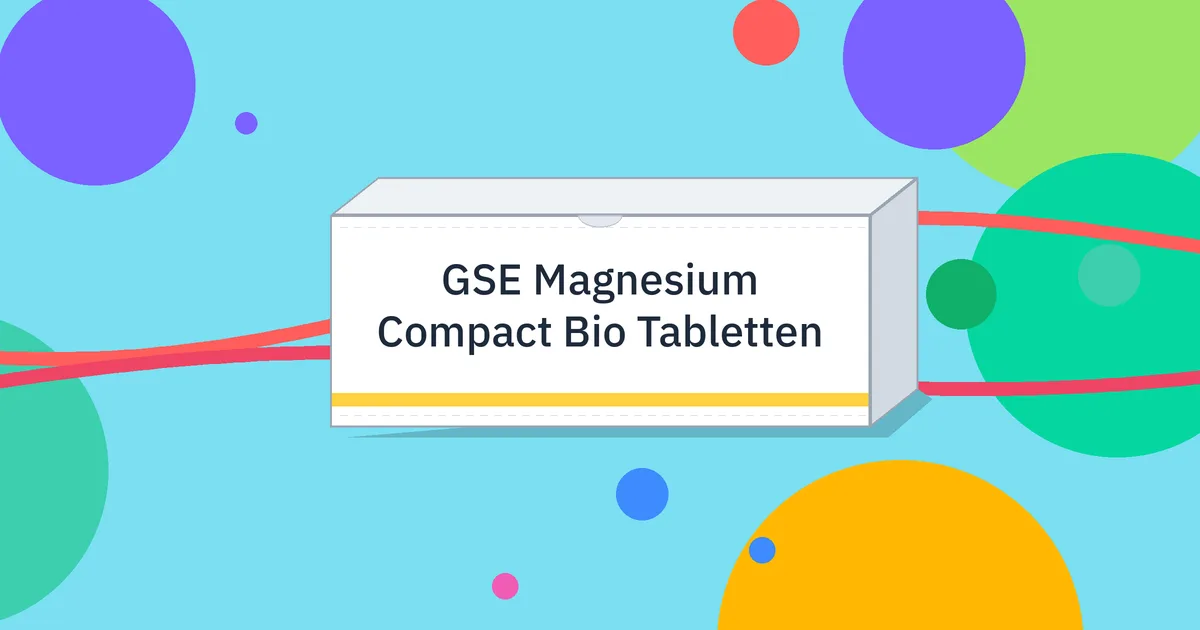 Symbolbild: Packung mit der Aufschrift GSE Magnesium Compact Bio Tabletten (PZN 19409200) – Verfügbarkeit und Bezug in Apotheken in Frankfurt am Main