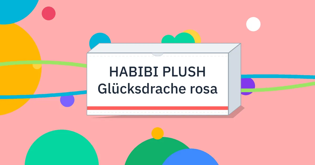 Symbolbild: Packung mit der Aufschrift HABIBI PLUSH Glücksdrache rosa (PZN 18749141) – Verfügbarkeit und Bezug in Apotheken in Frankfurt am Main