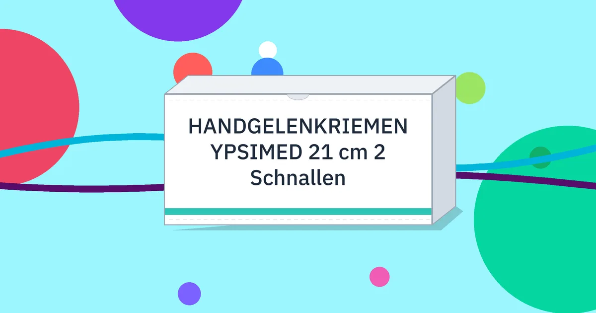 Symbolbild: Packung mit der Aufschrift HANDGELENKRIEMEN YPSIMED 21 cm 2 Schnallen (PZN 04990488) – Verfügbarkeit und Bezug in Apotheken in Frankfurt am Main