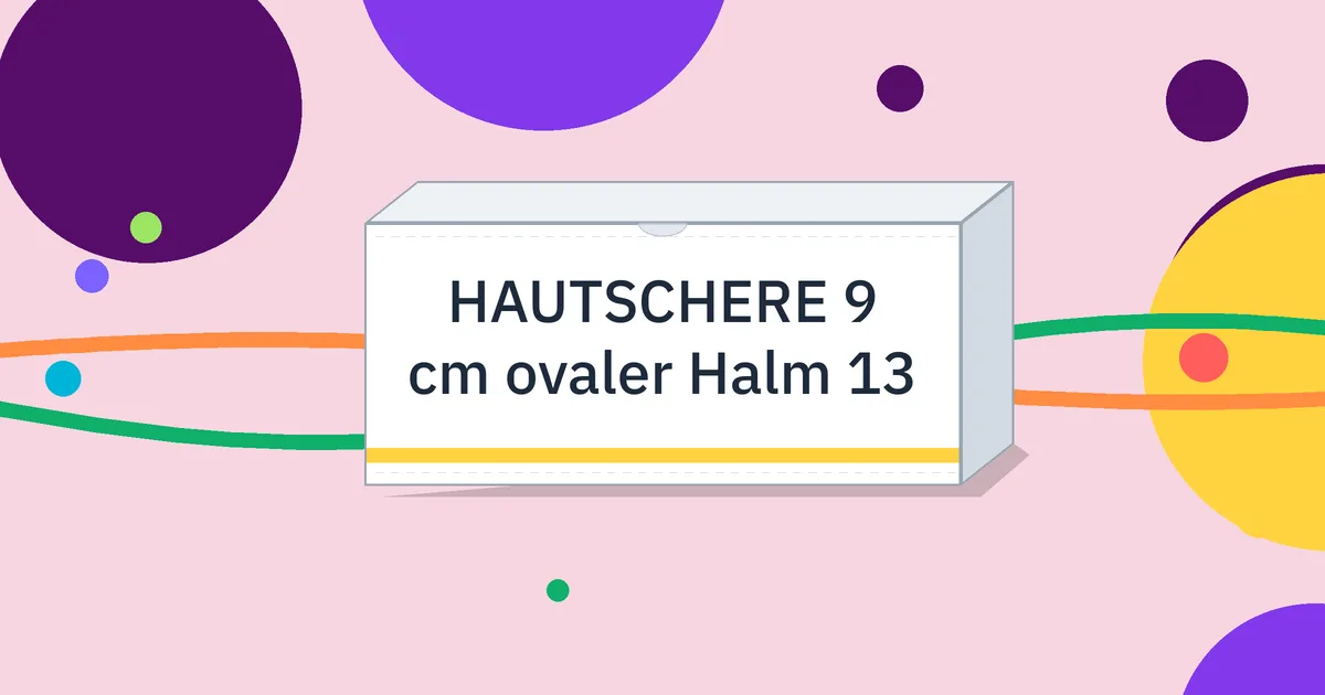 Symbolbild: Packung mit der Aufschrift HAUTSCHERE 9 cm ovaler Halm 13 (PZN 19283331) – Verfügbarkeit und Bezug in Apotheken in Frankfurt am Main