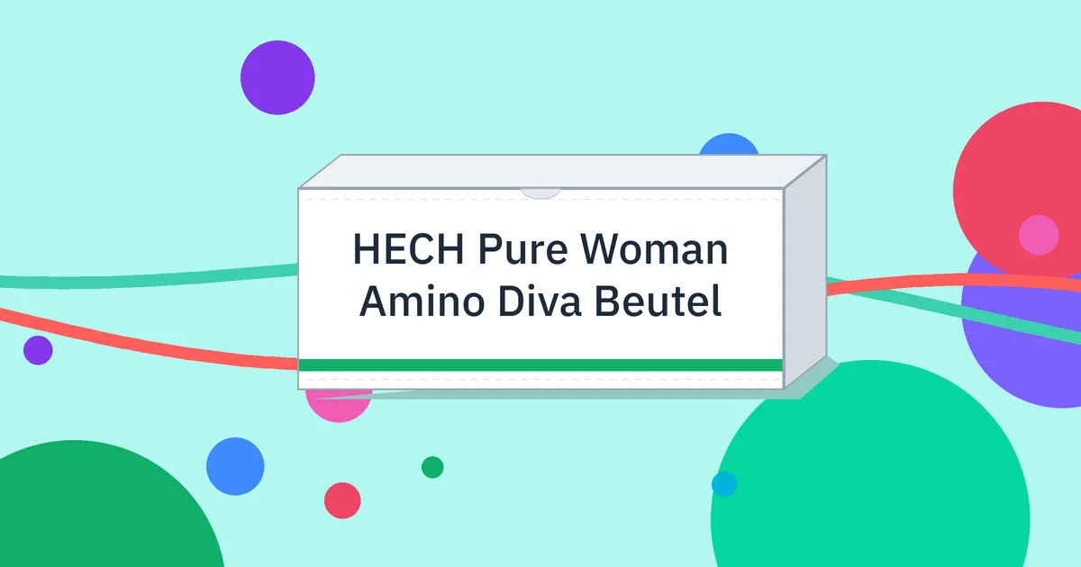 Symbolbild: Packung mit der Aufschrift HECH Pure Woman Amino Diva Beutel (PZN 13978345) – Verfügbarkeit und Bezug in Apotheken in Frankfurt am Main