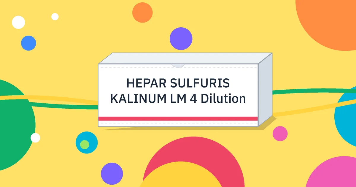 Symbolbild: Packung mit der Aufschrift HEPAR SULFURIS KALINUM LM 4 Dilution (PZN 12887787) – Verfügbarkeit und Bezug in Apotheken in Frankfurt am Main