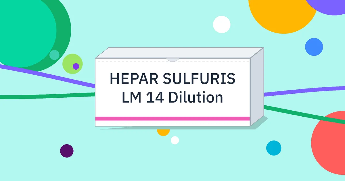 Symbolbild: Packung mit der Aufschrift HEPAR SULFURIS LM 14 Dilution (PZN 12887474) – Verfügbarkeit und Bezug in Apotheken in Frankfurt am Main
