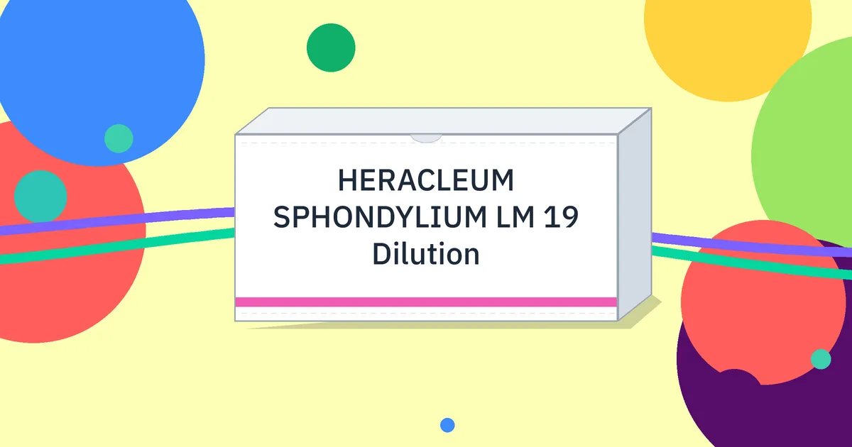 Symbolbild: Packung mit der Aufschrift HERACLEUM SPHONDYLIUM LM 19 Dilution (PZN 13552669) – Verfügbarkeit und Bezug in Apotheken in Frankfurt am Main