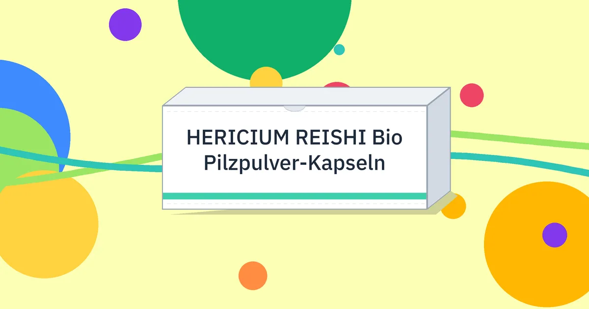 Symbolbild: Packung mit der Aufschrift HERICIUM REISHI Bio Pilzpulver-Kapseln (PZN 19710052) – Verfügbarkeit und Bezug in Apotheken in Frankfurt am Main