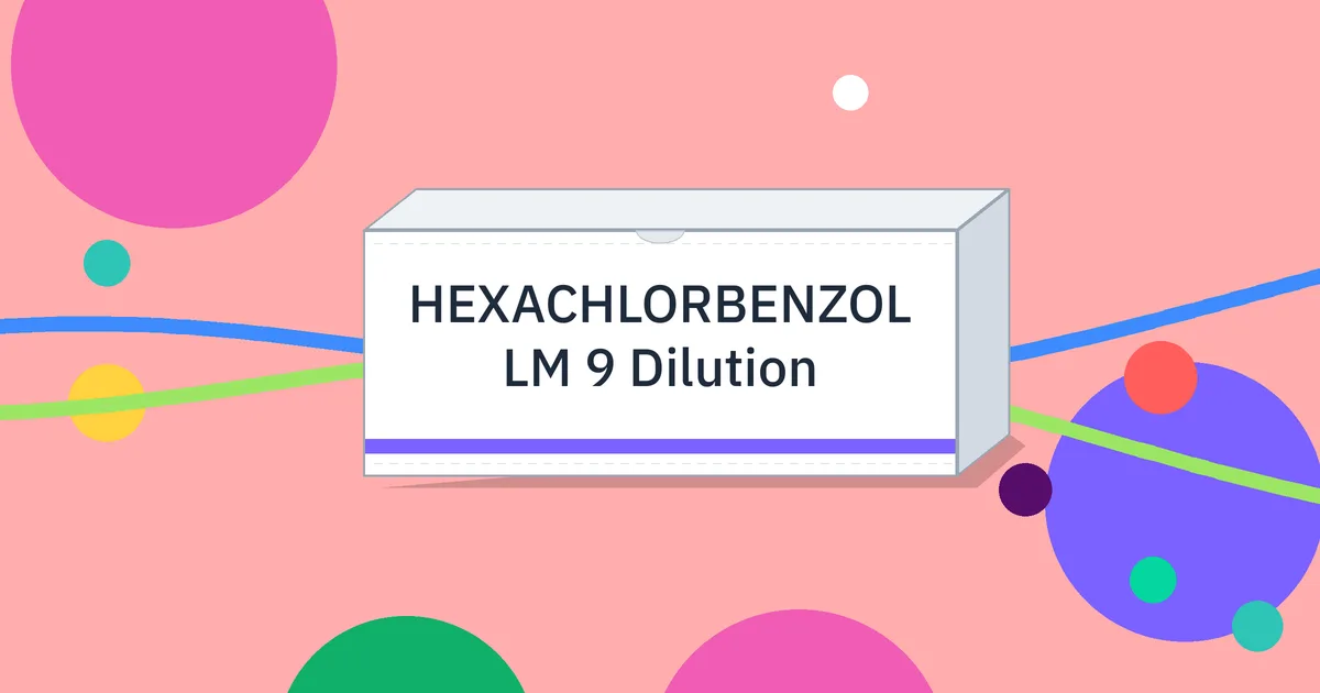Symbolbild: Packung mit der Aufschrift HEXACHLORBENZOL LM 9 Dilution (PZN 12888775) – Verfügbarkeit und Bezug in Apotheken in Frankfurt am Main