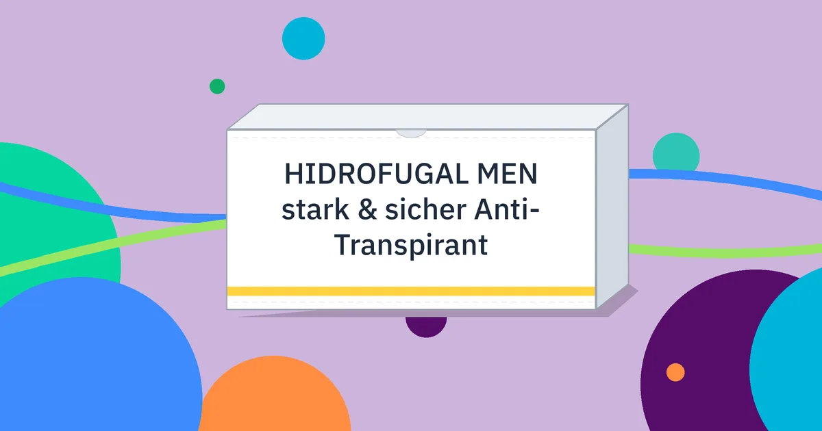 Symbolbild: Packung mit der Aufschrift HIDROFUGAL MEN stark & sicher Anti-Transpirant (PZN 18912138) – Verfügbarkeit und Bezug in Apotheken in Frankfurt am Main